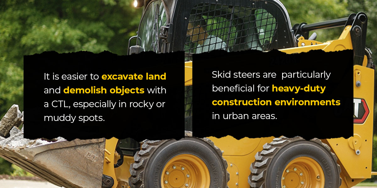Comparing Compact Track Loaders and Skid Steer Loaders | Mustang Cat